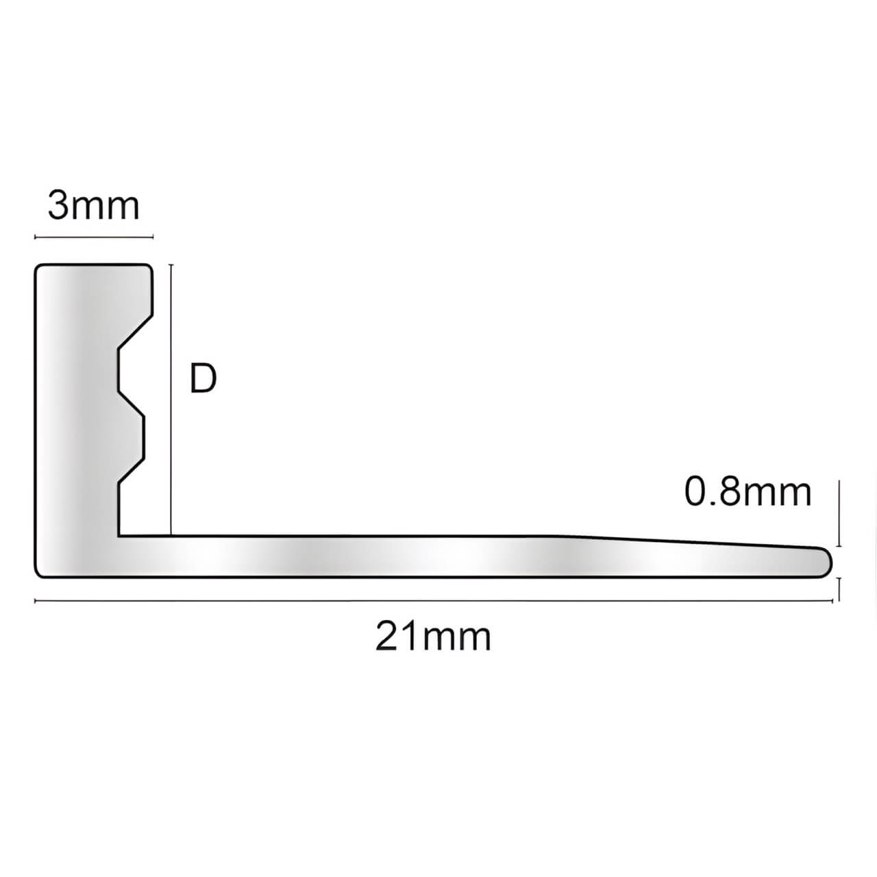 Aluminium EFA Formable Edge Trim 2.7m | L Shape Tile Edge Protection